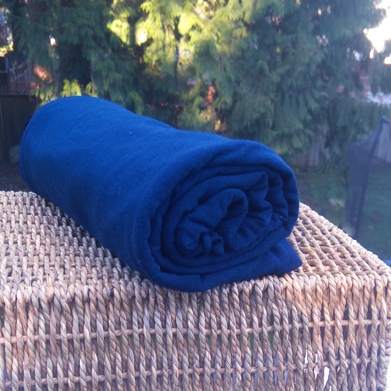 Navy Stretch Jersey Natural Fabric by the Yard - Bamboo Cotton Fabrics ...