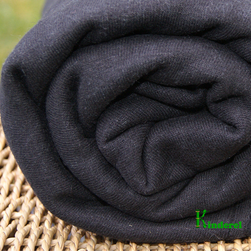 Black Hemp Cotton Fleece Fabric by the Yard